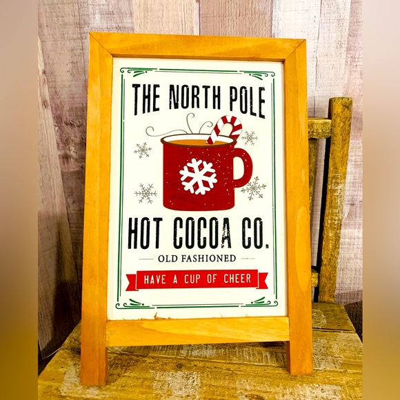 Holiday | North Pole Hot Cocoa Company North Pole Easel Back Sign ...